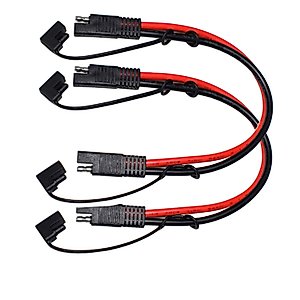 LIXINTIAN 10AWG [2 Pack ] SAE Power Automotive Extension Cable, SAE to SAE DC Power Quick Disconnect/Connect Wire Harness SAE Connectors with Dust Cap -30cm