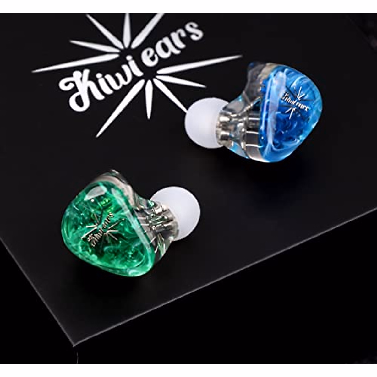 Linsoul Kiwi Ears Orchestra Lite Performance Custom 8BA in-Ear Monitor IEM with Detachable 4-core 7N Oxygen-Free Copper OFC Cable, Handcrafts Faceplate for Audiophile Studio Musician (Blue)