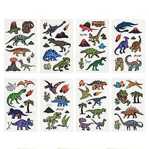 24 Sheets Dinosaur Temporary Tattoos, Birthday Decorations Dinosaur Party Favors