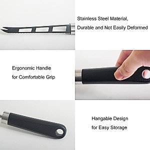 Upspirit Cheese Knife Handheld Cheese Slicer Stainless Steel Cheese Cutter with Non-slip Handle Multipurpose Kitchen Utensils