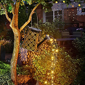 B-Best Solar Lights Outdoor Garden Decorations,Watering Can Landscape Light Large Hanging Lantern ,Outside Waterproof Patio Decor Perfect Gardening Gift