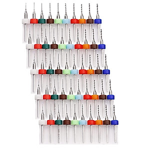 Sunxeke 50pcs PCB Drill Bits Set Dremel Drill Bits Spiral Flute Carbide 0.3mm-1.2mm for PCB Circuit Board Stone Dremel Jewelry Making etc.