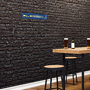 Rico Industries NBA Golden State Warriors Home Décor Metal Street Sign (4" x 15") - Great for Home, Office, Bedroom, & Man Cave - Made,Silver