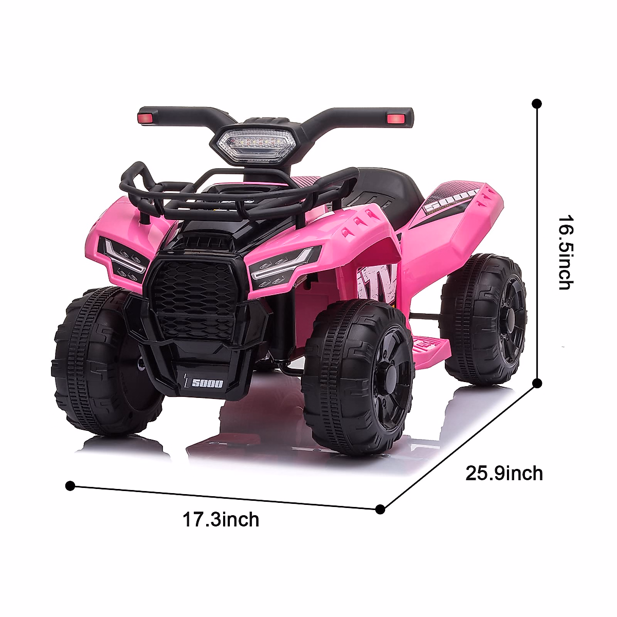 6V Electric Kids ATV Quad Ride-On Toy with MP3, USB, Lights - For 1-3 Year Old Boys and Girls