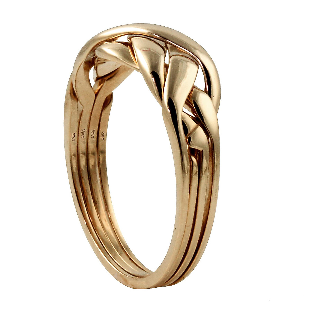 PalmBeach 10K Yellow Gold Braided Puzzle Ring Sizes 5-10 Size 10