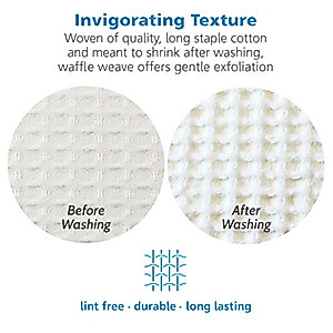 GILDEN TREE Waffle Towel Quick Dry Thin Exfoliating, 4 Pack Washcloths for Face Body, Classic Style (Cream)