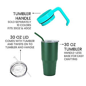 makerflo 30 oz Purple Powder Coated Tumbler Pack of 1 with Upgrad Handle Option, Includes a Sliding Splash & Leak Proof Lid, Ideal for Craft, Personalization (Laser Engraving, UV DTF, Epoxy, Vinyl)