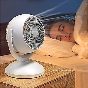 ORALBY USB Fan, Table Fan with Strong Airflow & Quiet Operation, Adjustable Up and Down, 4-Speed Adjustable,Pink