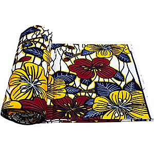 Vkceeool African Wax Print Fabric Ankara Cloth Fabric 6 Yards 100% Cotton (Fabric-B14)