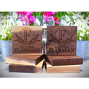 Personalized Cutting Board Wedding Gift – Walnut Live Edge Wood Customized Monogramed Bride Groom Unique Engraved Rustic Elegance Display Newlywed Couple Parents Anniversary Housewarming Christmas