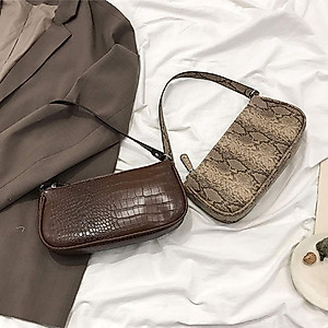 IBIZA VIBE Retro Crocodile Effect Faux Leather Bag for Women Shoulder Purse Handbag