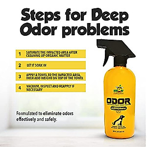 Lots of Lemon - Pet Odor Eliminator for Home - Professional Strength Citrus Infused Enzyme Powered Urine Odor Eliminator for Carpet, Furniture, Hardwood Floors & Rugs - Small Dogs