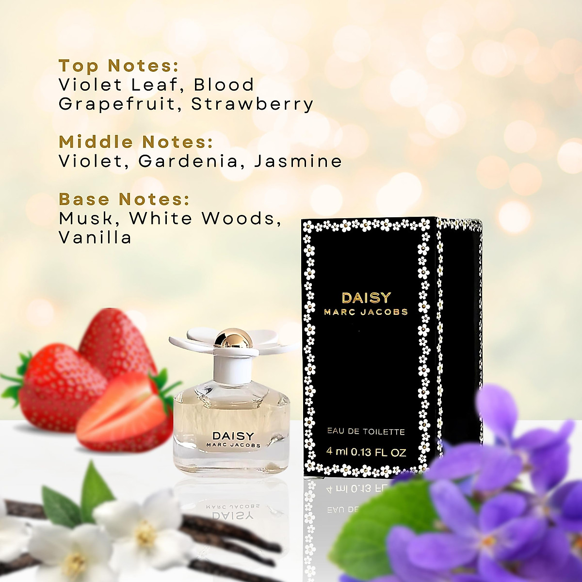 Marc Jacobs Daisy Perfume for Women EDT Mini Splash, 0.13 Ounce