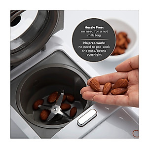 ChefWave Milkmade Dairy Alternative Vegan Nut Milk Maker Machine Almond Milk Soy Milk Oat Milk Cashew Milk Coconut Milk Macadamia Milk, No Soaking, Auto-Clean, Delay Start, Recipe Book - Silver/Black