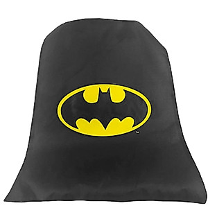 DC Comics Justice League Batman Backpack for Boys Toddlers Kids ~ Deluxe 12 Inch Batman Preschool Toddler Backpack with Detachable Cape and Stickers (Batman School Supplies)