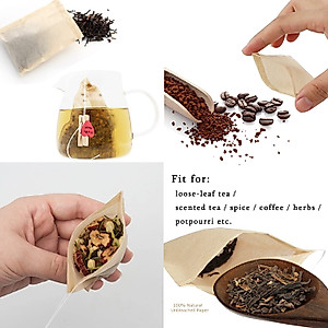 NEPAK 600 Pcs Disposable Tea Filter Bags for Loose Tea,Drawstring Empty Tea Bags for Loose Leaf Tea,with 100% Natural Unbleached Paper(1.97 x 2.76 inch)