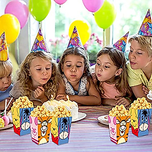 20Pcs Cute Bear Cartoon Popcorn Boxes,Cute Bear Theme Cartoon Birthday Decorations Supplies