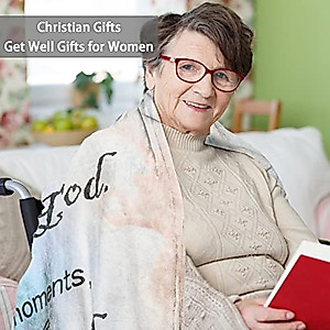 BOOPBEEP Healing Throw Blanket with Inspirational Thoughts and Prayers- Religious Soft Throw Blanket Inspirational Blankets and Throws 40x50 Inch Throw Blankets Perfect Caring Gift for Women Men