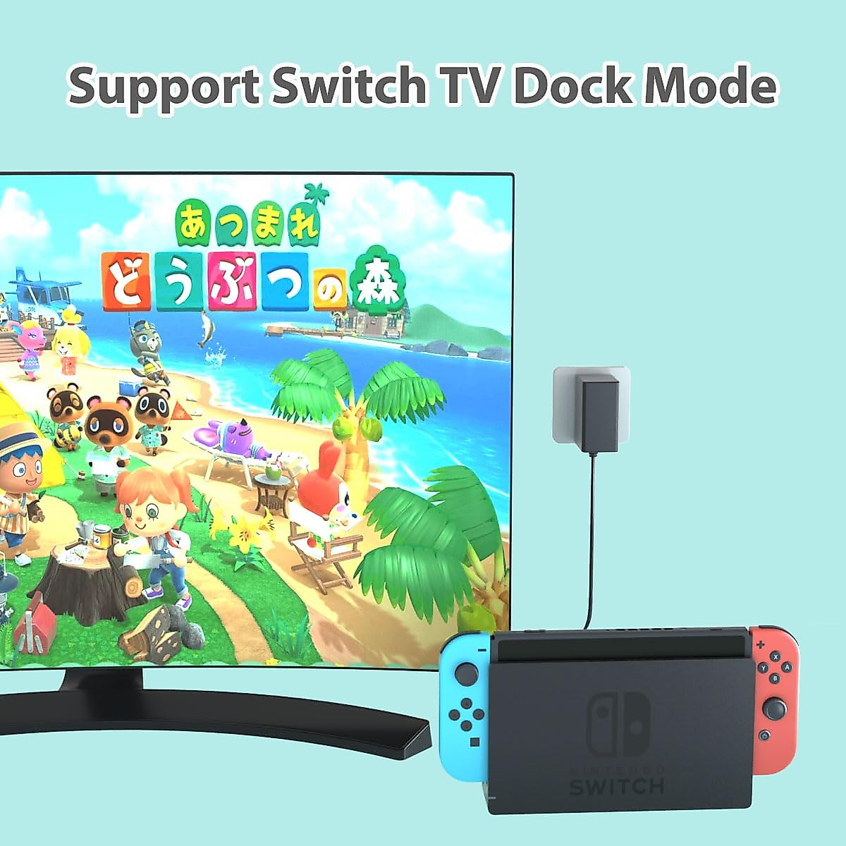 Switch Charger for Nintendo Switch, AC Power Adapter with 5Ft Charger Cable/Power Cord for Nintendo Switch and OLED and Switch Lite-Fast Charge Switch Support TV Dock Mode