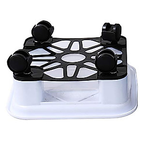 Square Plastic Plant Pot Trolley Large Plant Pot Mover Dolly Garden Flower Pot Stand on Wheels Heavy Duty Plant Pot Caddy on Wheels Plant Pot Saucers with Wheels and Drainage Holes Indoor (White 6)