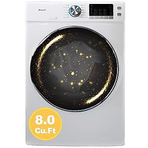 Smad 27'' Front Load Gas Dryer 8.0 Cu.Ft. with Steam & Wrinkle Care, Vented Dryer, White