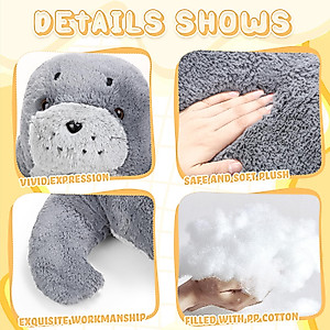 39 Inch Giant Seal Plush Stuffed Animal Large Soft Cuddly Grey Cute Hug Seal Plush Toy Adorable Big Seal Pillow Gift for Kids Sleeping Companion Birthday Ocean Animals Decor