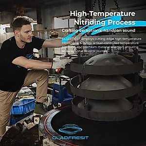 GLADFRESIT Handpan Drum 22inch in D Kurd Minor with handpan stand, handpan case, durable mallets and dust-free cloth (Purple, 432HZ)