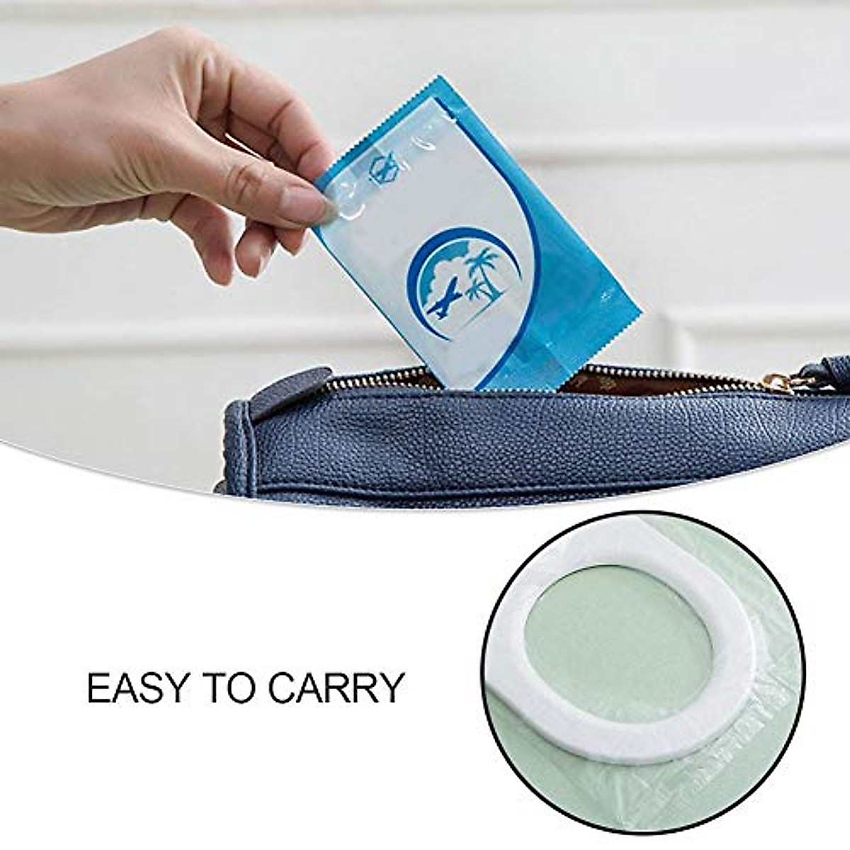 50 Pack Toilet Seat Covers,Disposable Waterproof, Portable Potty Seat Covers for Toddlers, Kids, and Adults, Ideal for Kids Potty Training and Adults,Individually Wrapped for Travel Home, On The Go