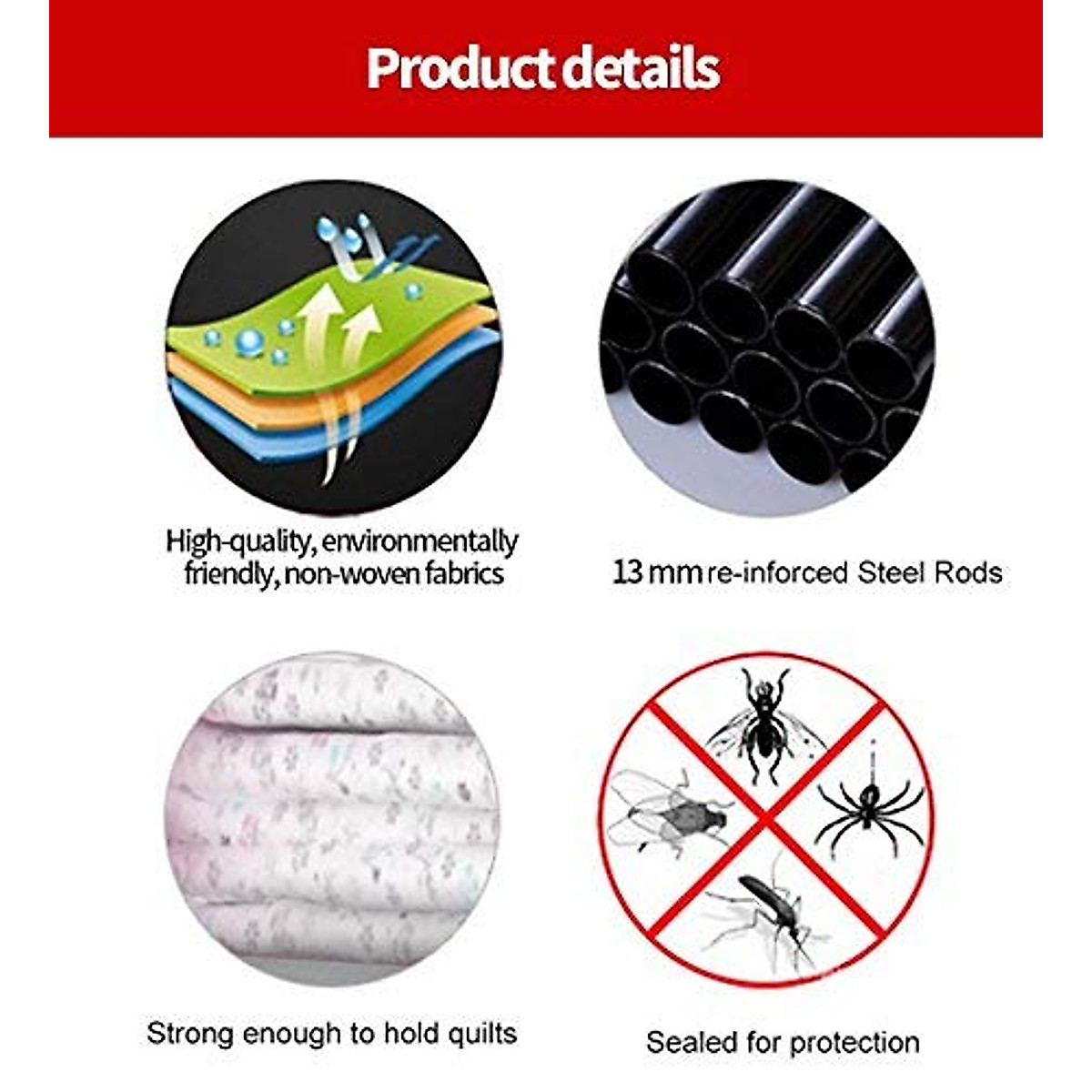 UDEAR Portable Wardrobe Closet Clothes Organizer No-Woven Fabric Cover with 6 Storage Shelves, 2 Hanging Sections and 4 Side Pockets，Grey