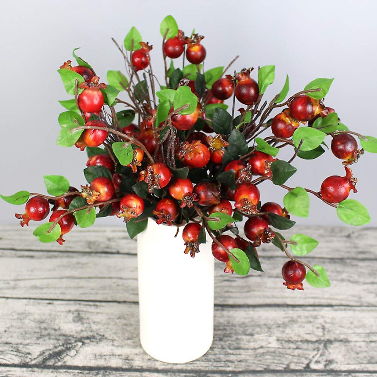 Group of 5 Artificial Rosehip Berries Simulation Pomegranate Fruit Floral Accessories (Red)