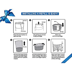 Diaper Pail Refills Increased12% length Compatible with Dekor Plus Diaper Pails Lavender Scent Holds up to 2552 Diapers (4 Pack)