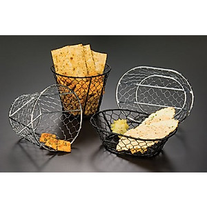 American Metalcraft WIR4 Baskets, 9.625" Length x 6.625" Width, Black