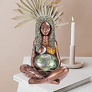 JIMBON Gaia Mother Earth Statue,6inch H Nature Moon Goddess Statue,Spiritual Items Figurines Statuette Gifts for Earth Day,Mother's Day,Thanksgiving Day Gift,Modern Home Room Decor Garden Decoration