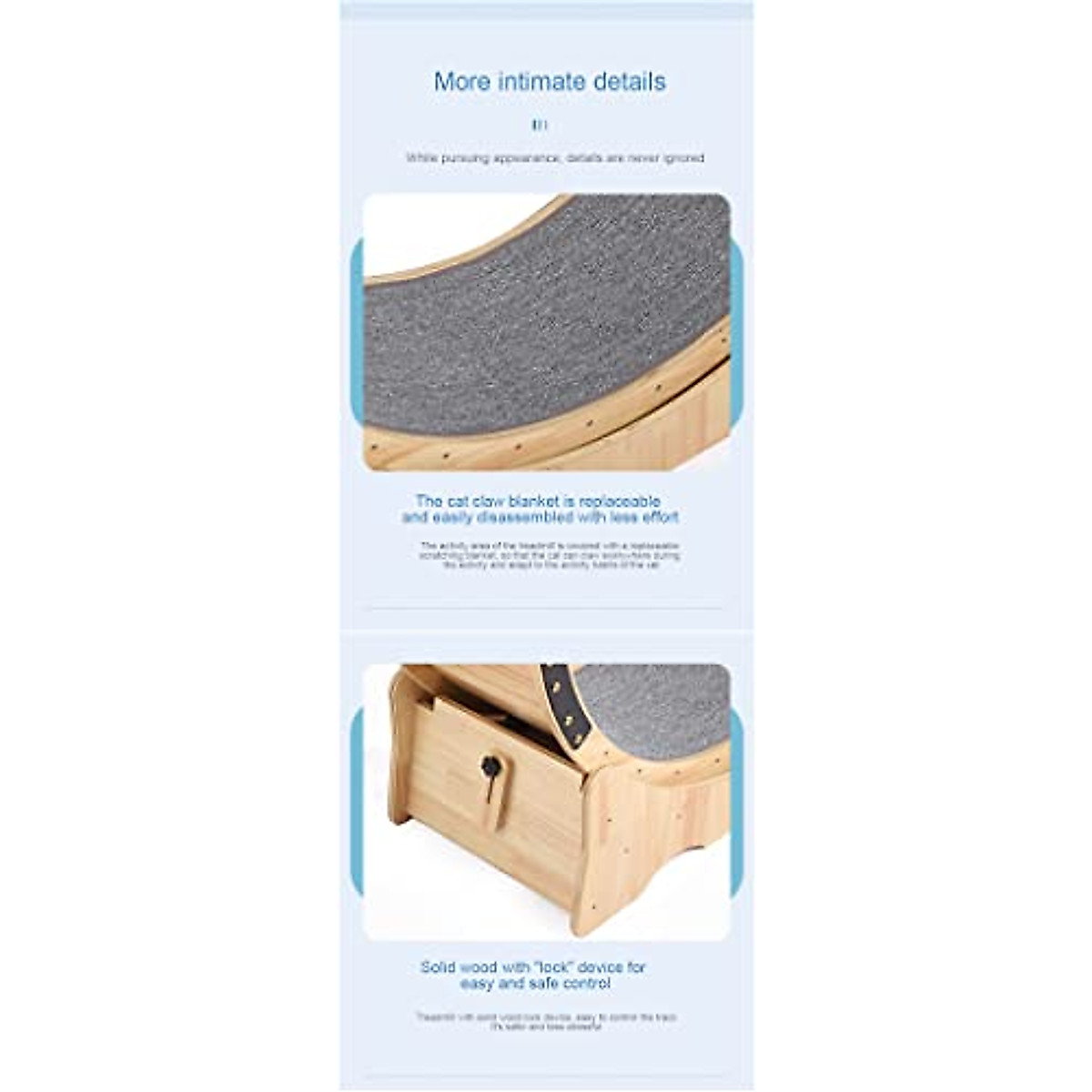 100x39x92cm Silent Pet Treadmill, Wooden Spinner Exercise Wheel Running Wheel, Cat Climbing Frame Weight Loss Device