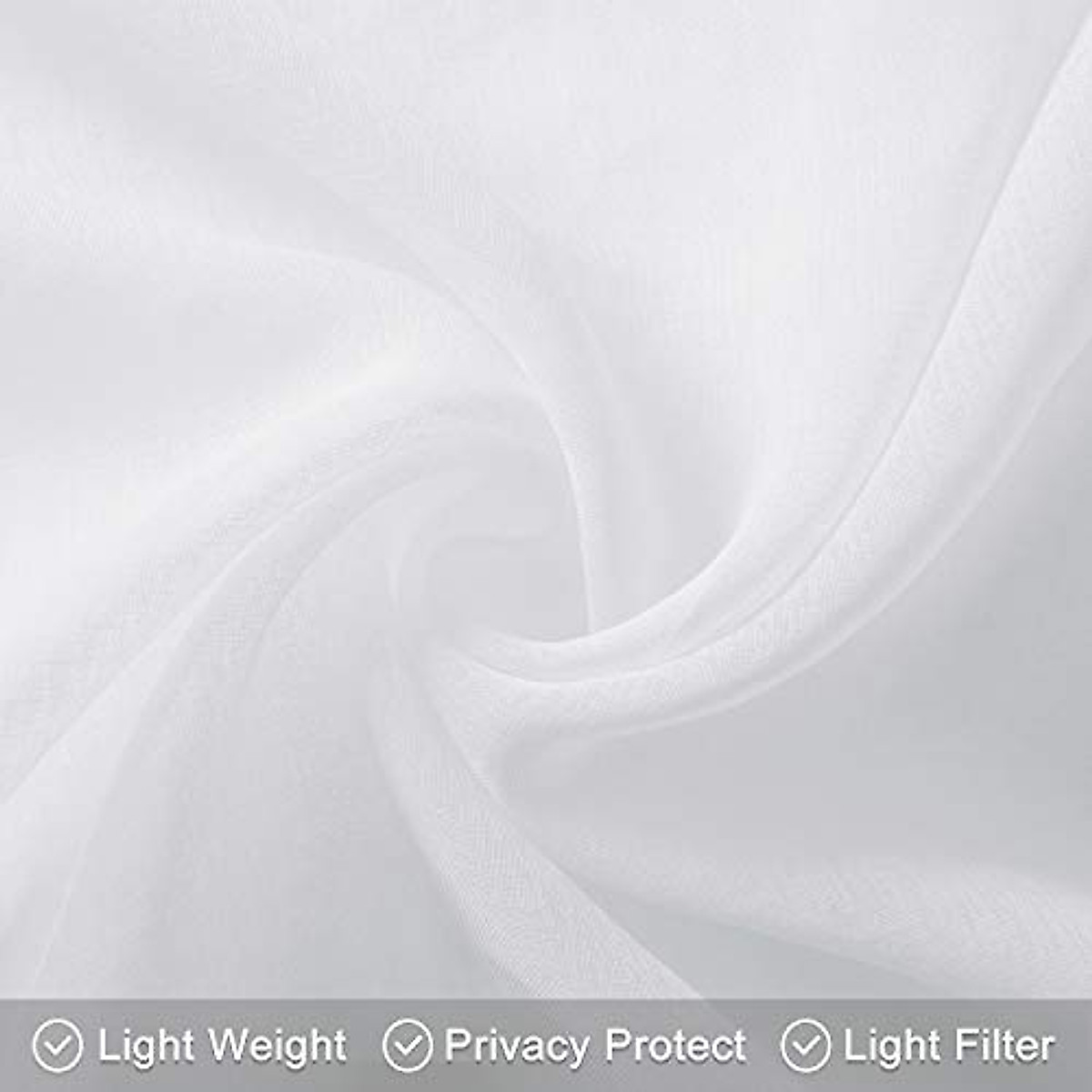 Hiasan Outdoor Sheer Curtain for Patio Waterproof Wind Blowing Curtains Panels with Grommet Top and Tiebacks in Porch Pergola Cabana Gazebo Deck Set of 2 Panels (W52 x L84,White)