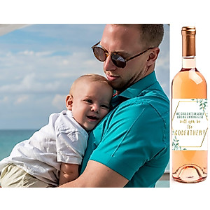 Set of 2 Godparent Proposal Gift Wine Bottle Labels - Perfect Way to Surprise Your Child’s Godmother and Godfather - Pregnancy Announcement Gift Ideas for Godparents - Will You Be The Godparents Gift