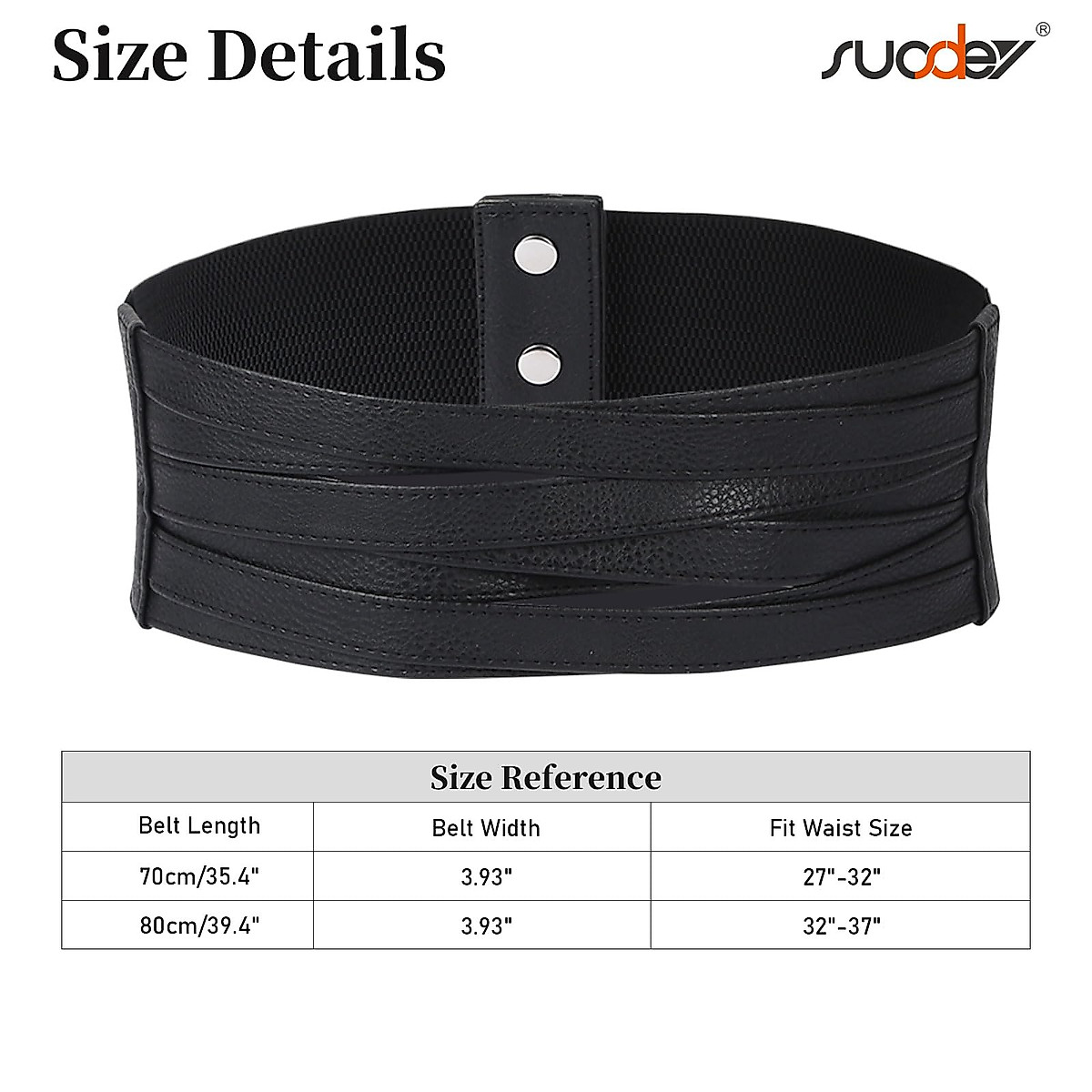 SUOSDEY Women Faux Leather Braided Waist Belt for Dress Elastic Stretch Belt for Ladies Wide Waist Belt for Women