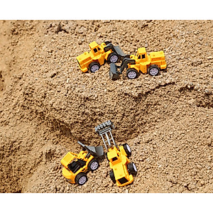 haomsj 17PCS Construction Party Favors Birthday Party Supplies Mini Small Construction Toys Trucks Vehicle Cake Decorations Topper Toy Cars Trucks for 2 3 4 5 7 Year Old Boys