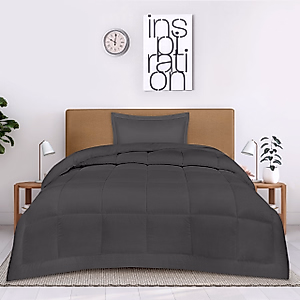 Utopia Bedding Twin Comforter Set Kids with 1 Pillow Sham, Bedding Comforter Sets, Down Alternative Grey Comforter, Soft and Comfortable, Machine Washable