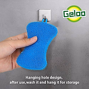 Geloo 3 Pack Silicone Sponge Kitchen Sponge, Sponges for Dishes Washing Kitchen Gadgets Cleaning Brush, Dish Sponges Double Sided Silicone Sponge Brush