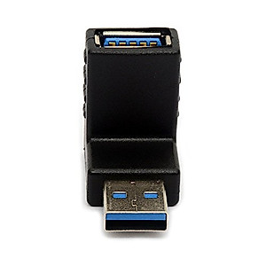 BSHTU USB 3.0 Adapter 90 Degree Right Angled Gender Changers USB Connector Type A Vertical Male to Female Extender L-Shape Plug 2Pcs (Down)