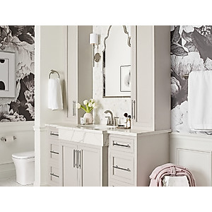 Moen Halle Spot Resist Brushed Nickel Two-Handle Centerset Bathroom Sink Faucet with Drain Assembly, 84971SRN