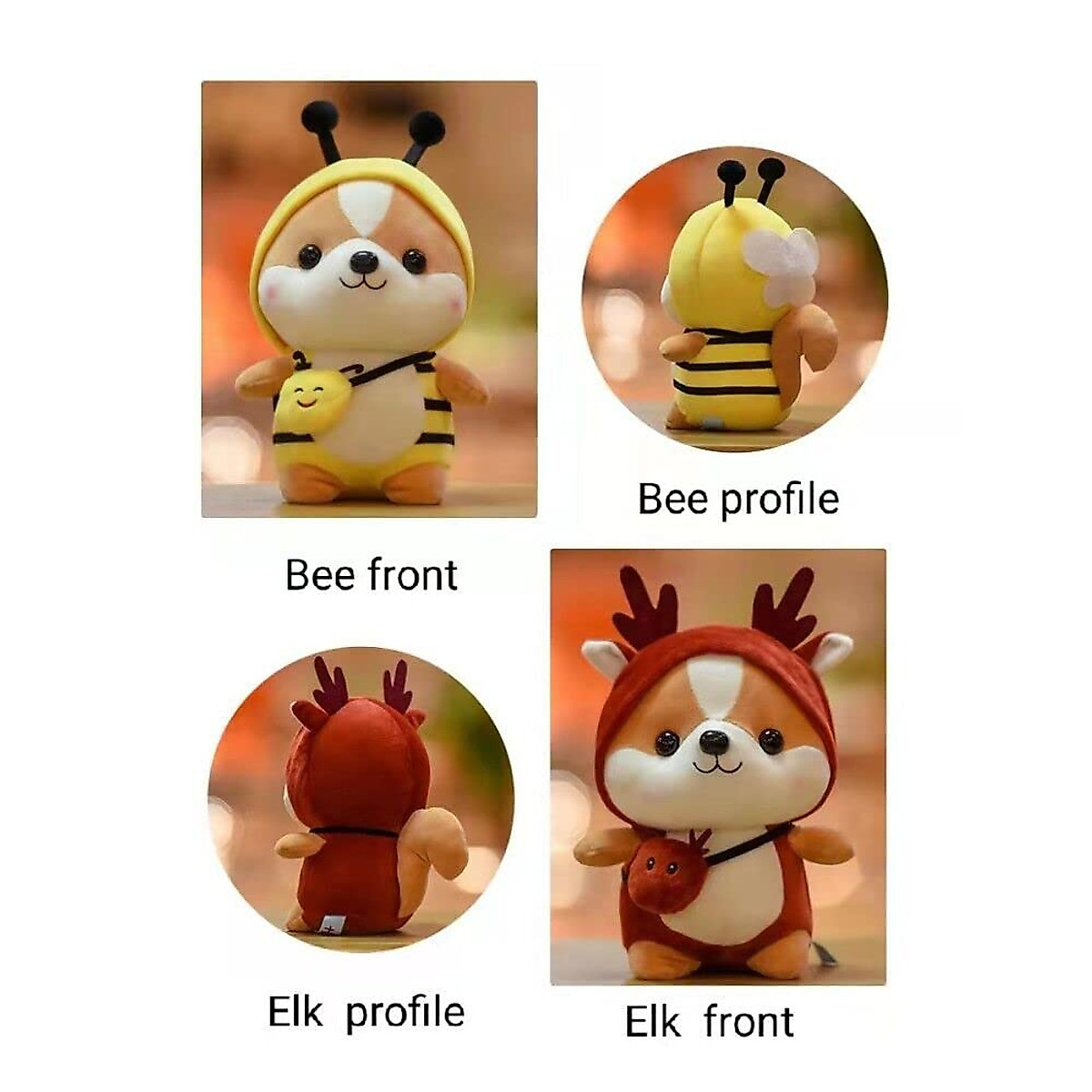 Squirrel Bee Plush Toy, Cute Plush Stuffed Animal Toy Doll, Suitable for Christmas and Birthday Gifts for Girls and Boys 10 inches (Bee)