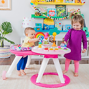 Bright Starts Around We Go 2-in-1 Walk-Around Baby Activity Center & Table, Tropic Coral, Ages 6 Months+