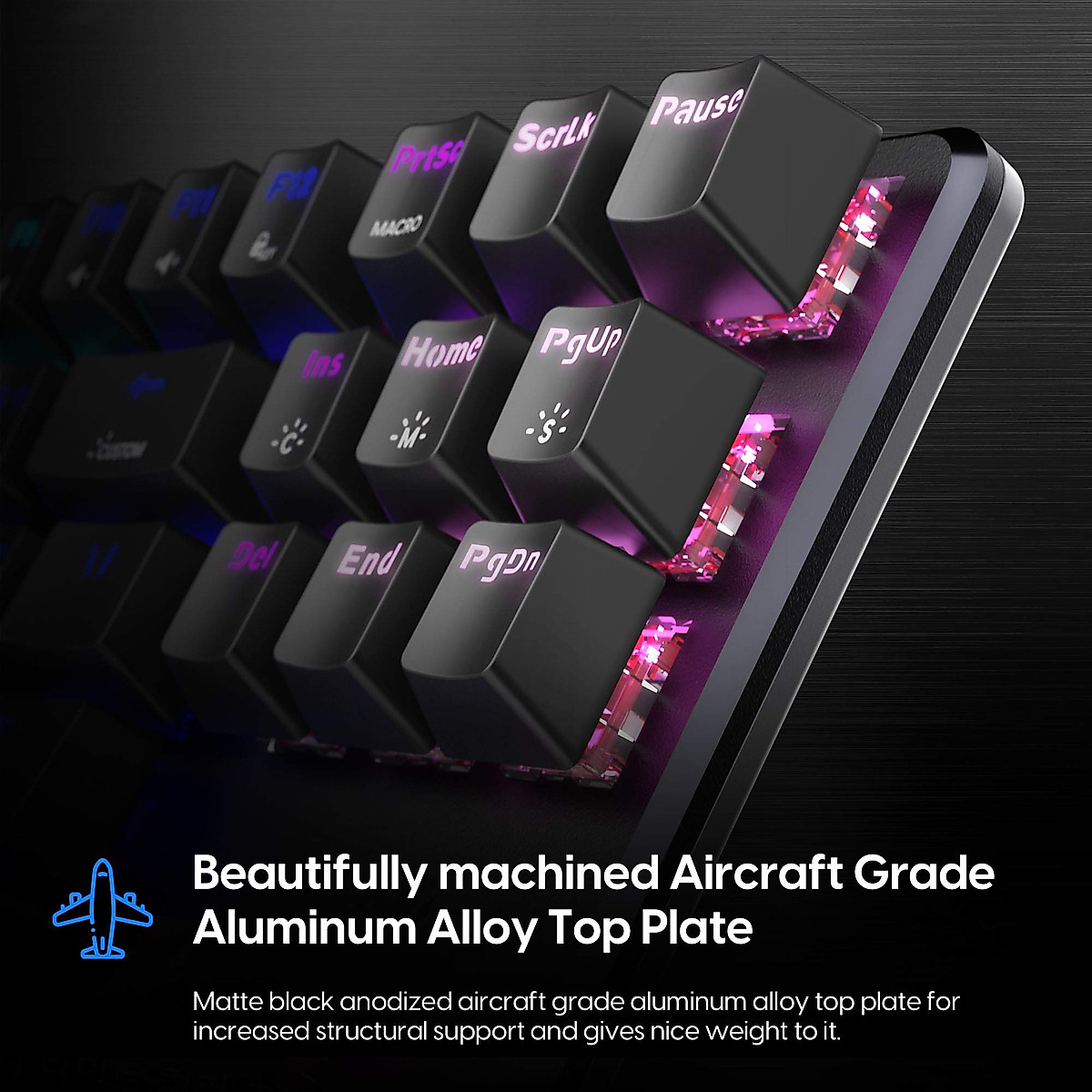 Pulsar Gaming Gears - PK003 Lunar Alloy TKL Mechanical Gaming Keyboard Brown Tactile RGB LED Rainbow Backlit USB Wired Game Keyboards for Windows PC PS5 PS4 Xbox 87 Keys Outemu Switches FPS