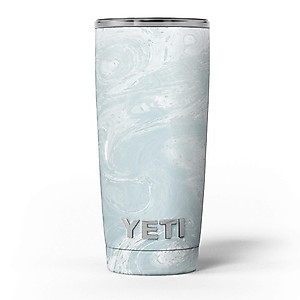 Design Skinz Blue Slate Marble Surface V1 - Skin Decal Vinyl Wrap Kit Compatible with The Yeti Rambler Cooler Tumbler Cups