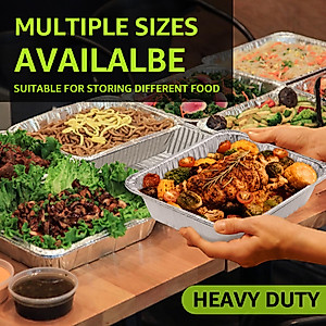 biocean Aluminum Pans with Lids 9x13 Inch 25 Pack, Extra Heavy Duty 25 Foil Pans and 25 Foil Lids for Prepping Food, Storing Heating, Cooking, Baking, Roasting