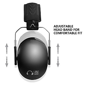 Pro For Sho All Terrain Safety Ear Protection - LARGER Size Foldable Ear Muffs Much Lighter Weight & Maximum Hearing Protection, Black