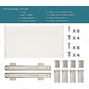 FRMSAET Under Desk Keyboard Tray Heavy-Duty All-Metal Material 20/24/30 inches Platform Computer Drawer Organizer Home Office Kitchen Bedroom Garage Storage Tool - Easy to Install.(24 inches, White)