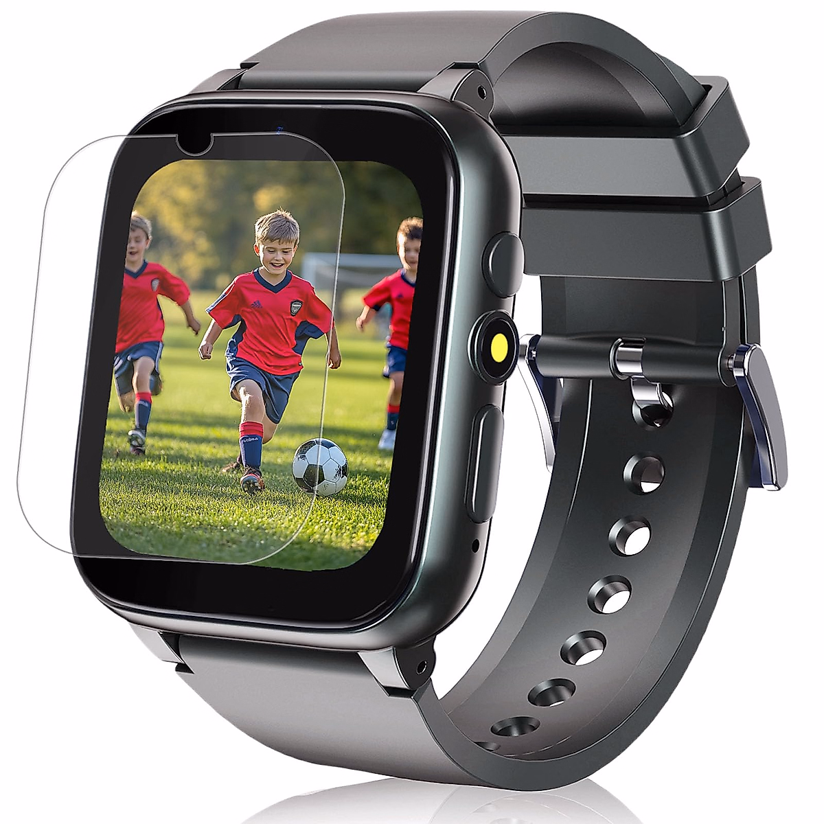 iCHOMKE Smart Watch for Kids, Girls Boys Smartwatch with 26 Games Camera Video Recorder and Player, Pedometer Calendar Flashlight, Audio Book etc.,Toys Gifts for 4-12 Years Children (Black)